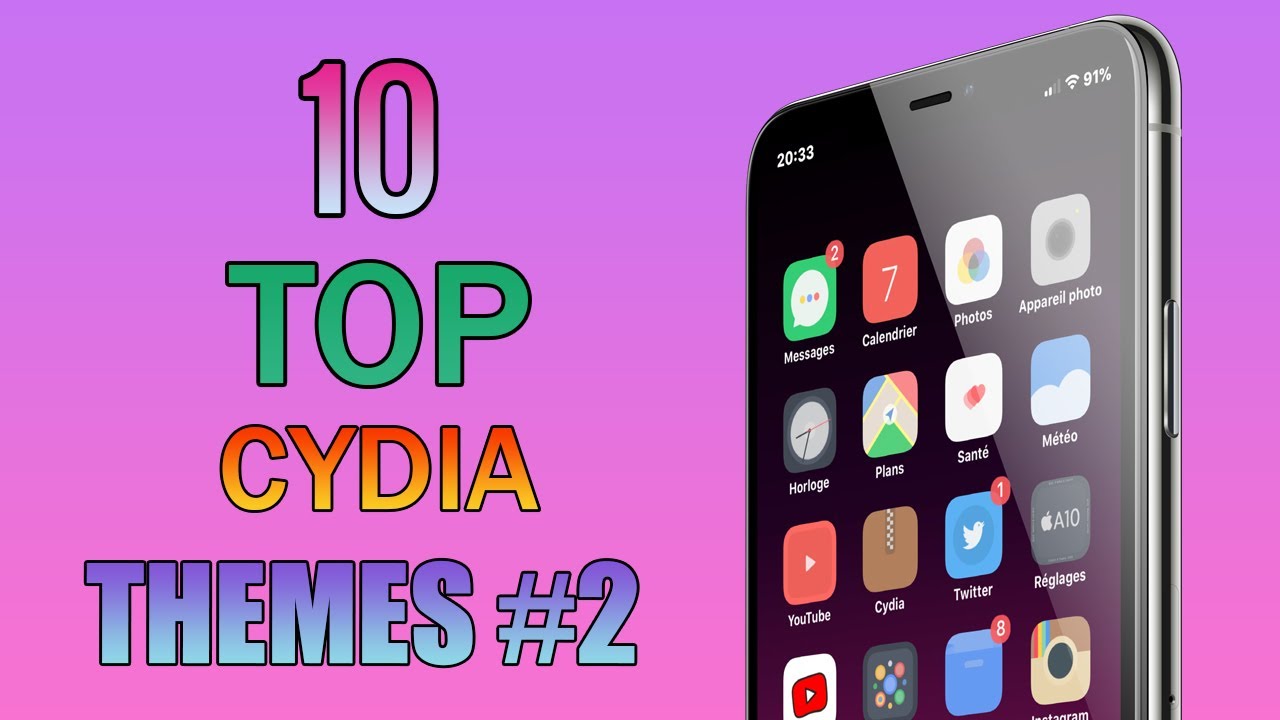 TOP 10 BEST THEMES #2 - CYDIA IOS 13.5 ! - YouTube