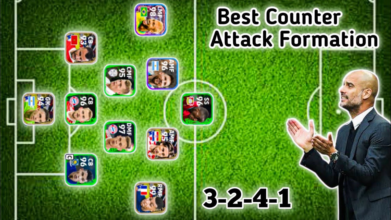 Best Counter Attack Formation [3-2-4-1] efootball 2023 mobile - YouTube