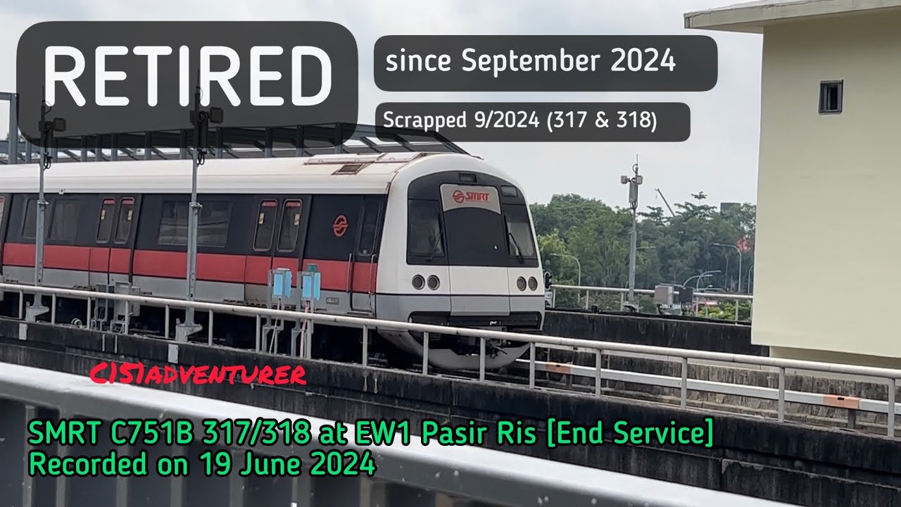 [RETIRED | Pasir Ris Turnback Siding Action] SMRT C751B 317/318 at EW1 ...