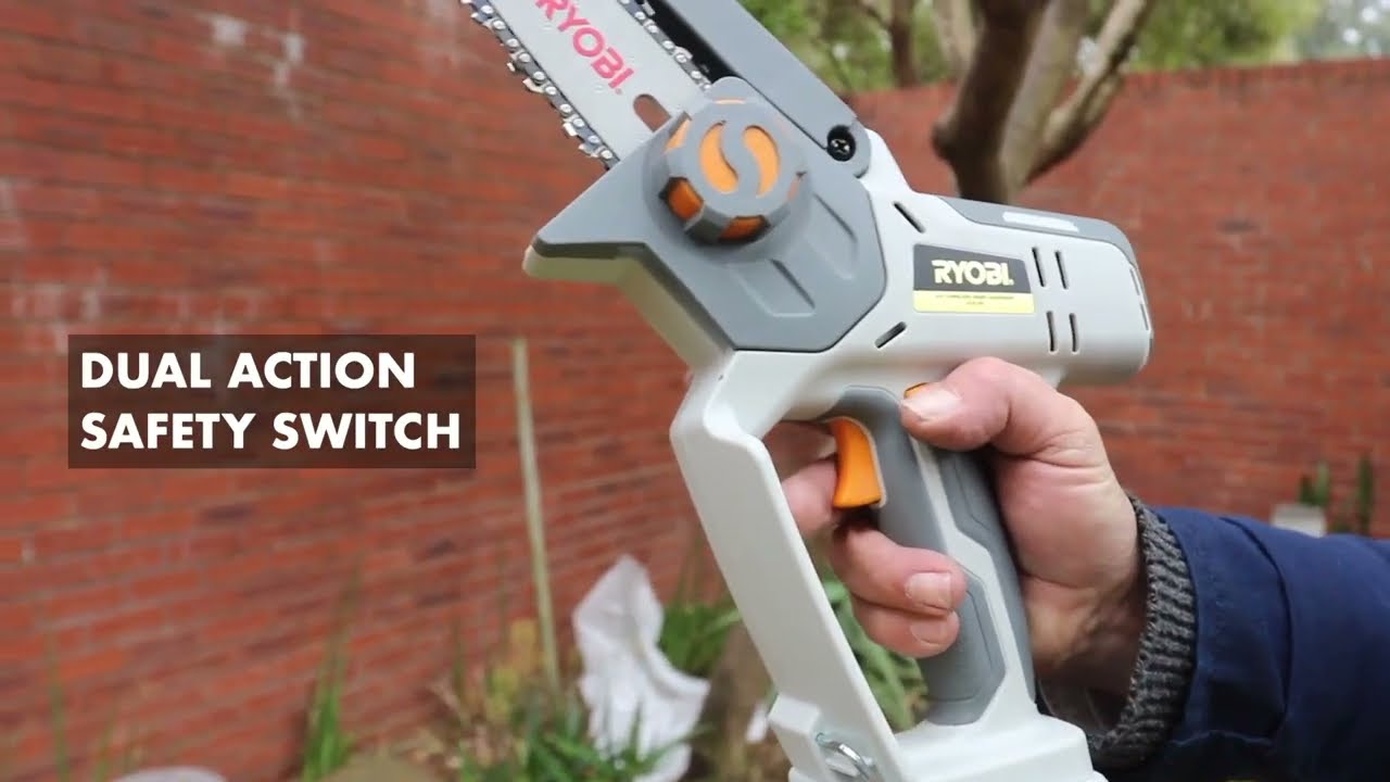 Ryobi 18V Li-Ion Cordless One Hand Chain Saw (XCS-100) - YouTube