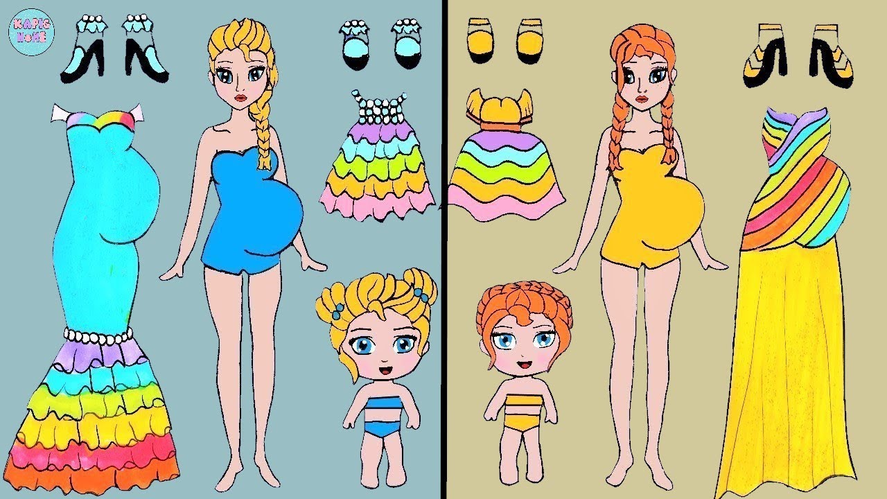 Paper doll Dress Up Handmade Paper Crafts DIY - YouTube
