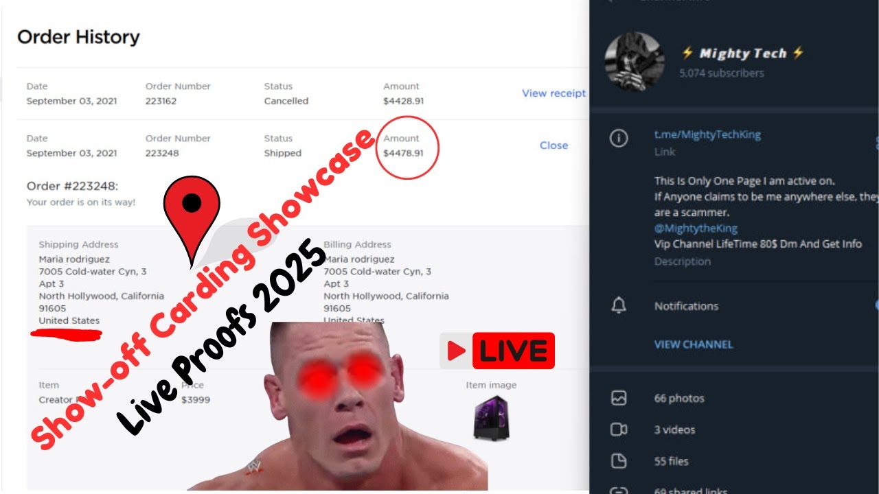 Show-off Carding Showcase | First Time On Telegram Real Carding Live ...