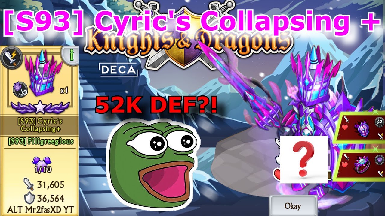 [S93] Cyric's Collapsing + Enhancing! - Knights and Dragons - YouTube