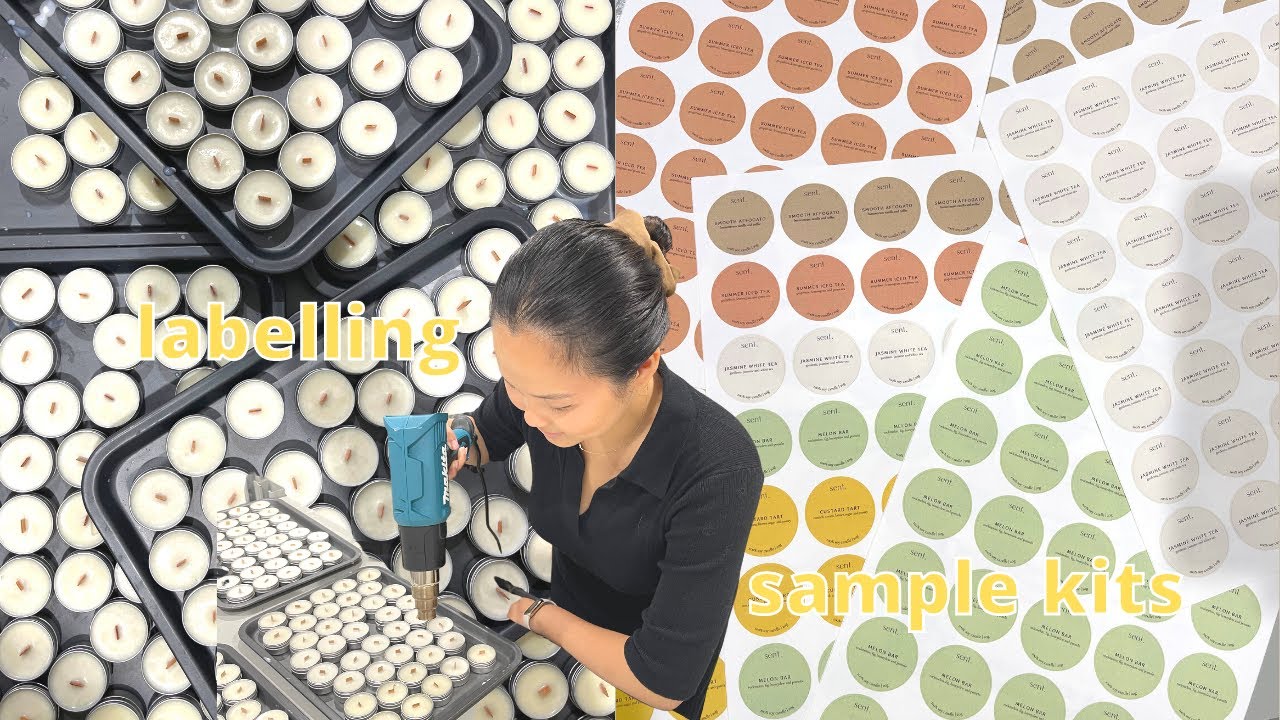 LABEL SAMPLE KITS WITH US || finishing 200+ sample tins - YouTube