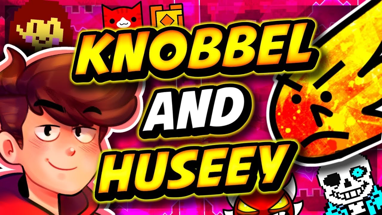 When KNOBBELBOY and HUSEEY play Geometry Dash together - YouTube