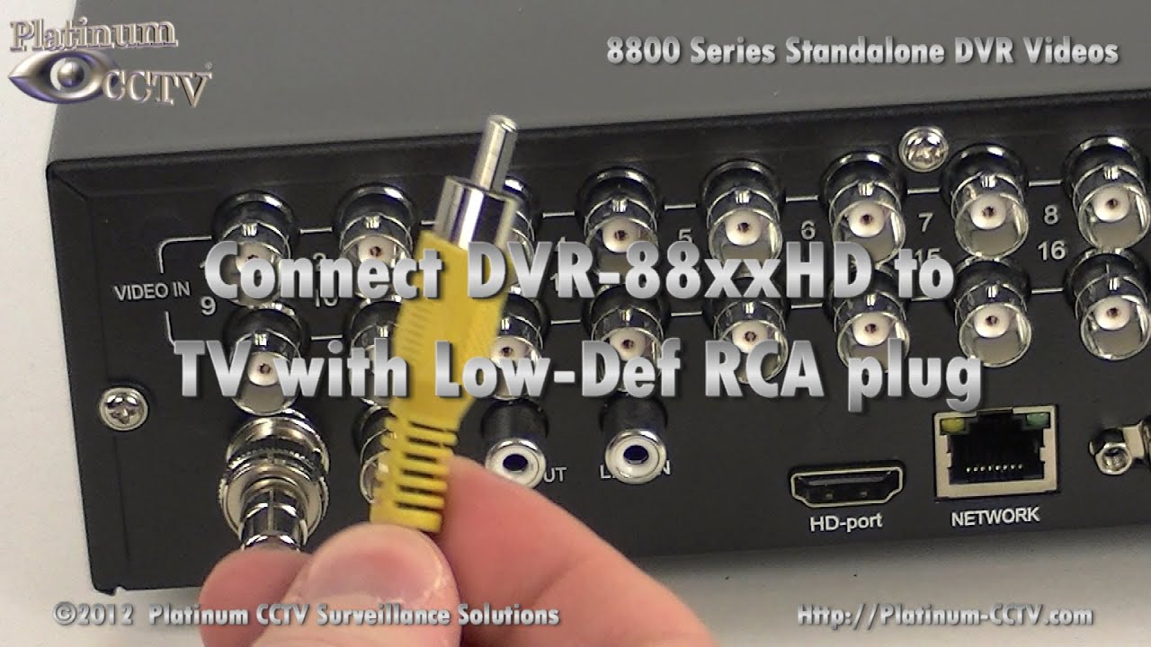 Plug in RCA TV to DVR - DVR-88xxRT - H.264 Standalone DVR - YouTube