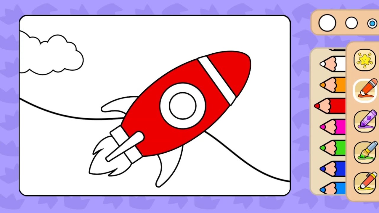 how to color rocket//mewarnai untuk balita dan anak-anak - YouTube