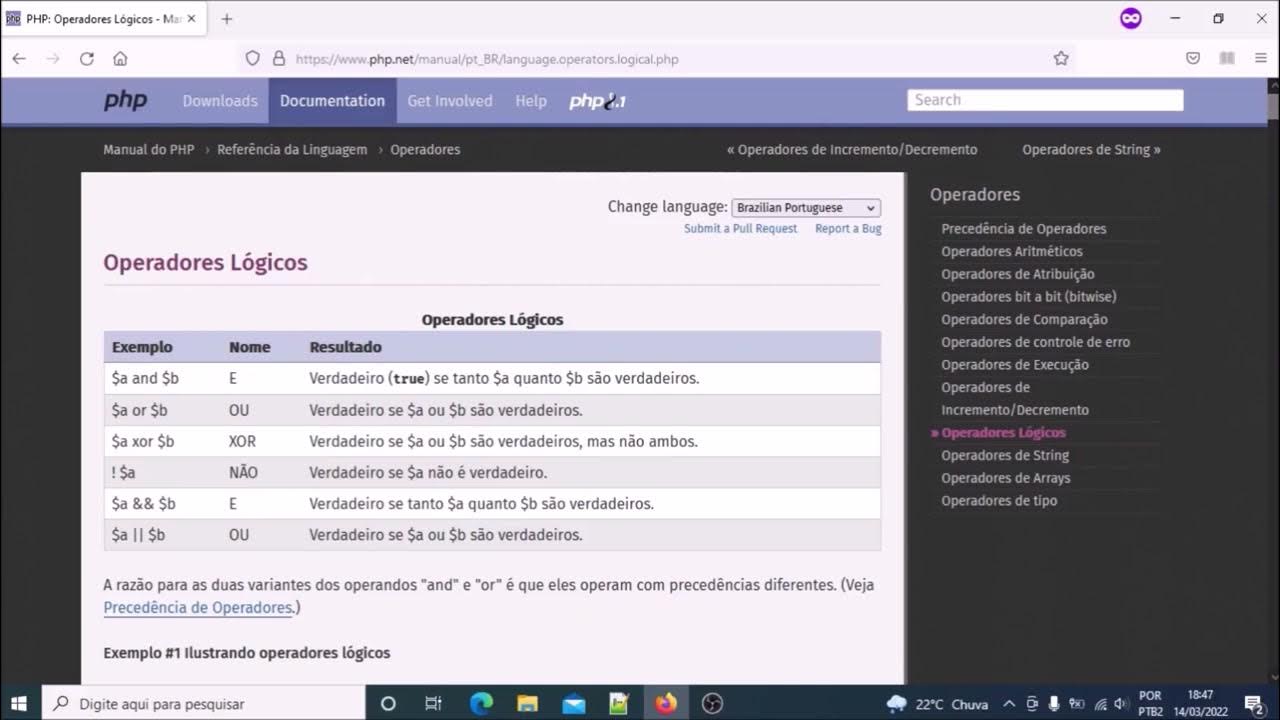 PHP Básico Aula 12 - Operadores Lógicos - YouTube