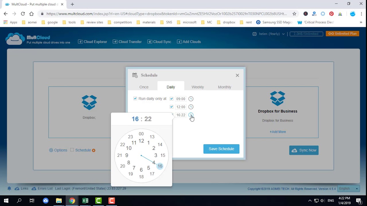 Schedule Dropbox Sync - YouTube