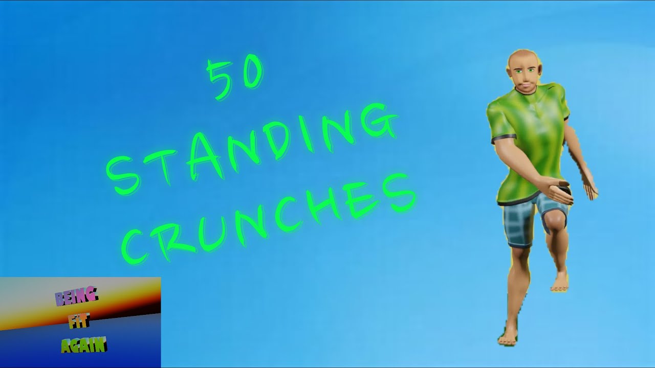Exercise || 50 standing crunches challenges (good abs & legs) - YouTube