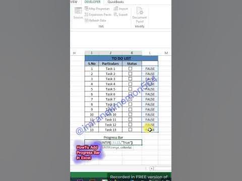 How To Add Progress Bar In Excel | Excel Pro TIP #shorts - YouTube