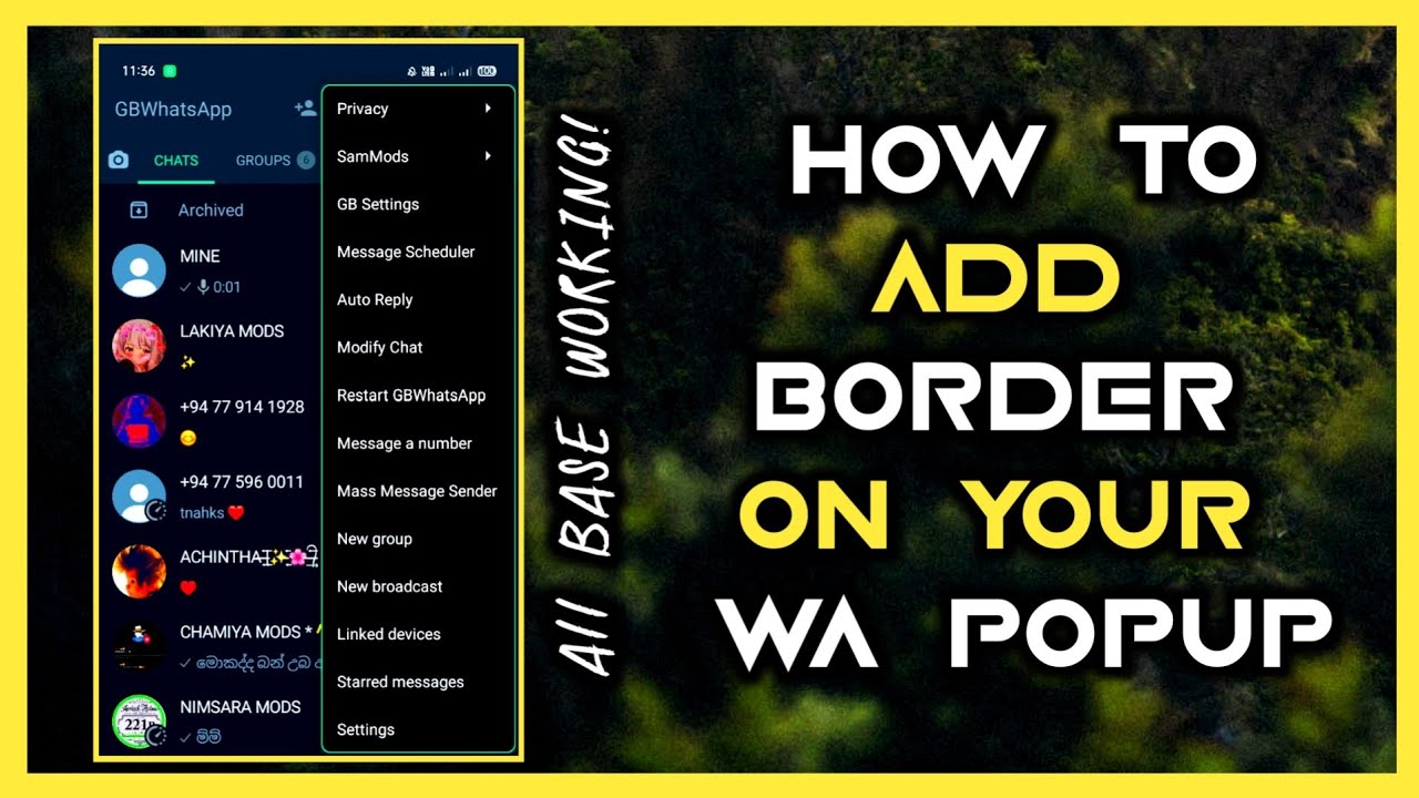 How to add new border on your wa popup menu | easy tutorial | CH MODz ...