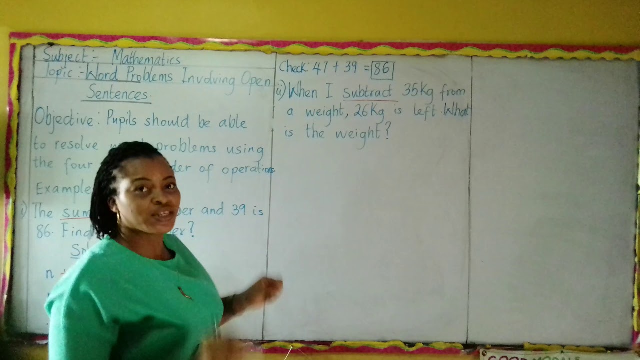 Year 3 Mathematics Word Problems Involving Open Sentences - YouTube