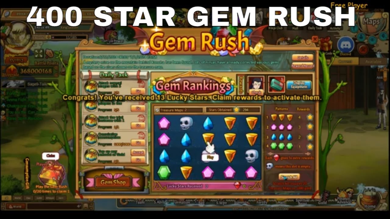 400 STAR GEM RUSH Unlimited Ninja | Ninja Classic | Anime Ninja | Ninja ...