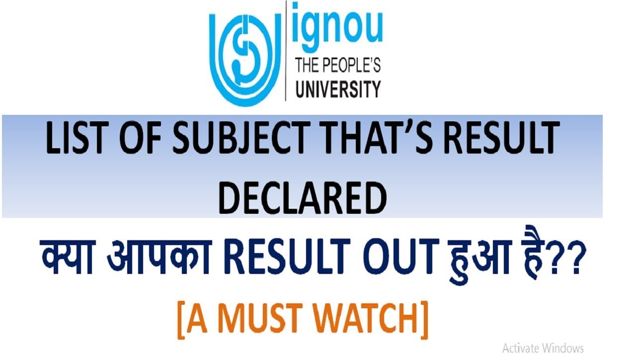 IGNOU JUNE 2017 RESULT list Of Subject Whose Results Declared A ignou-june-2017-result-list-of-subject-whose-results-declared-a