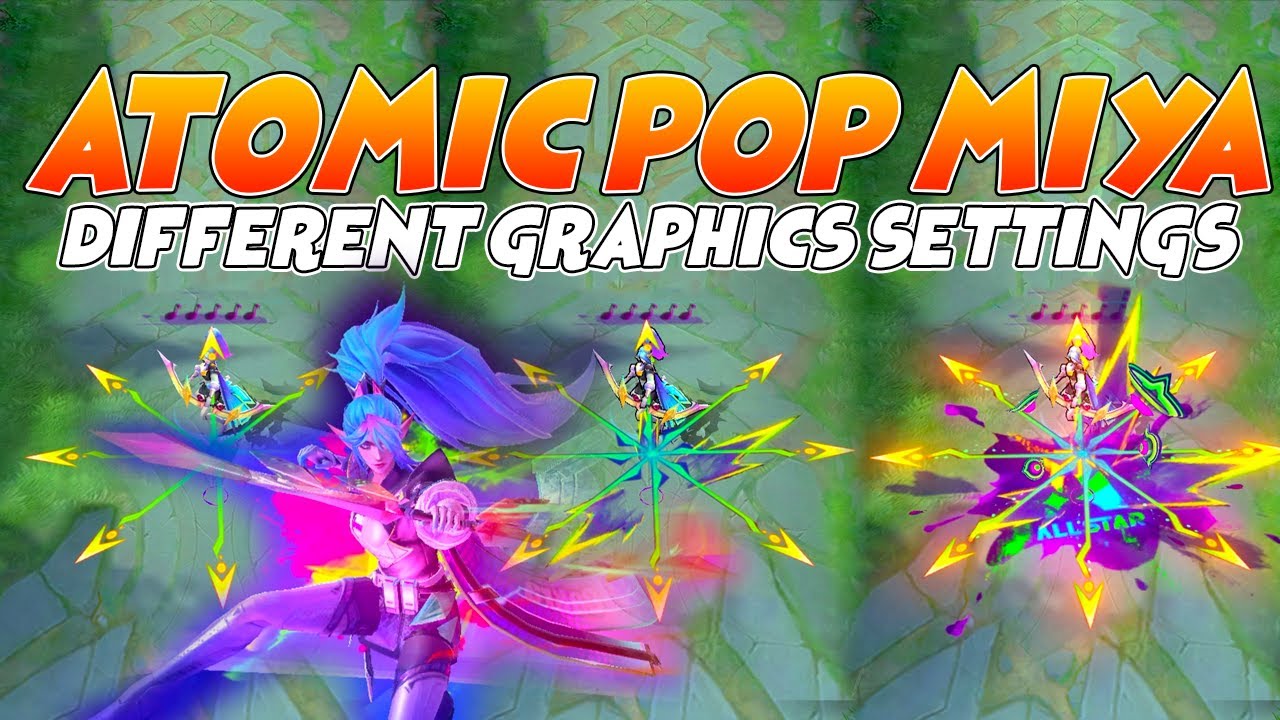 Atomic Pop Miya All Star Skin in Different Graphics Settings - YouTube