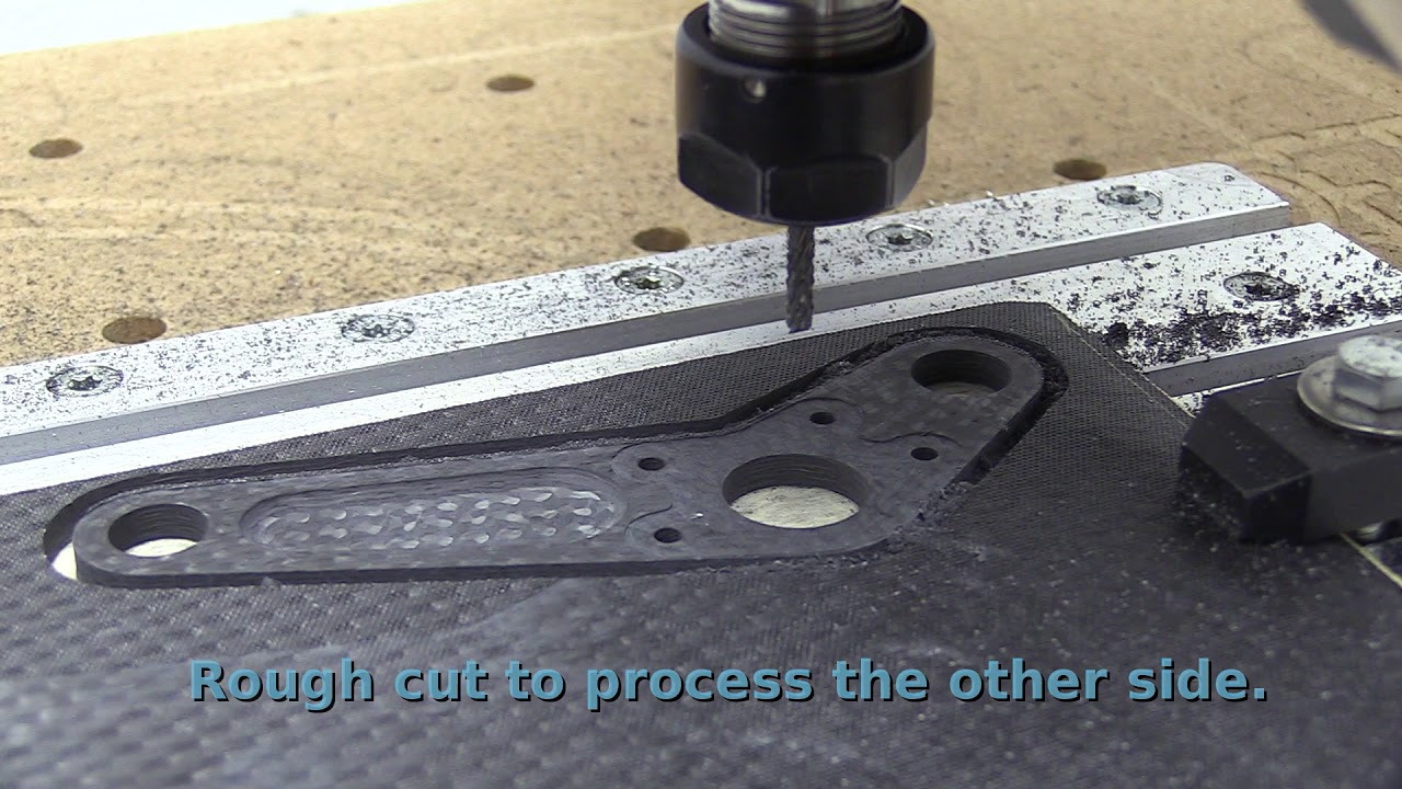 CNC machining a carbon composite lever - YouTube