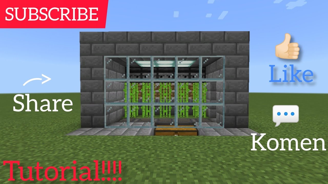 CARA MEMBUAT ALAT FARM TEBU OTOMATIS DI MINECRAFT - YouTube