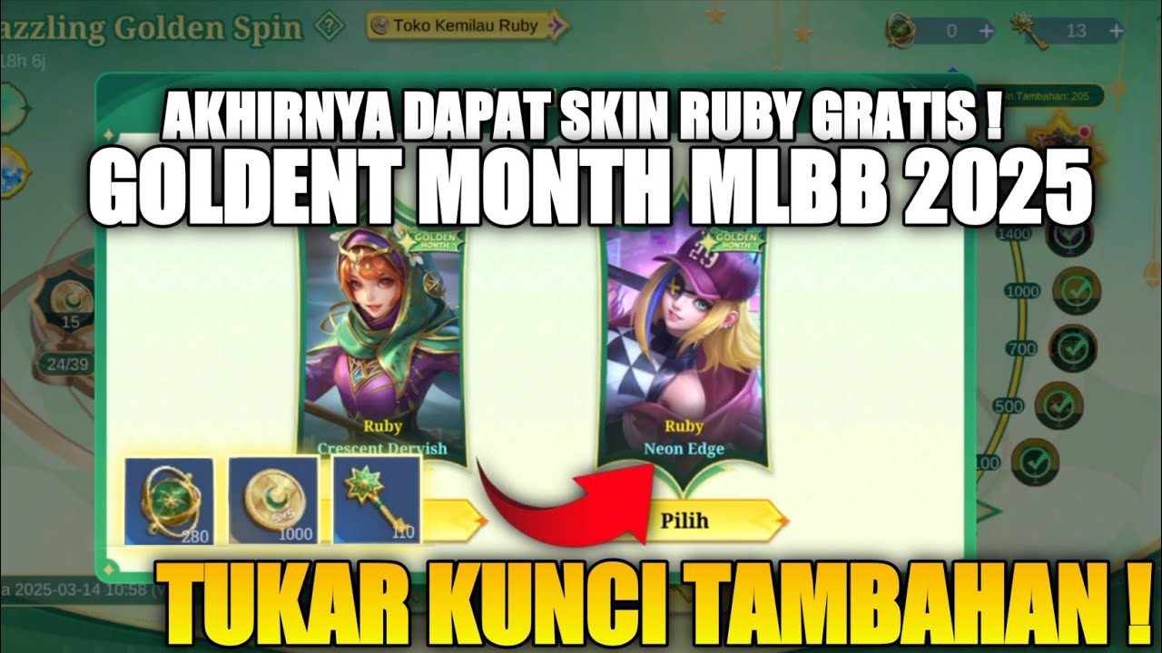 KUNCI TAMBAHAN!! Event Golden Spin Golden Month Skin Ruby Ramadani HP ...