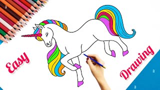 Beautiful Unicorn Drawing | Easy Drawing for kids 💥 |... | Doovi