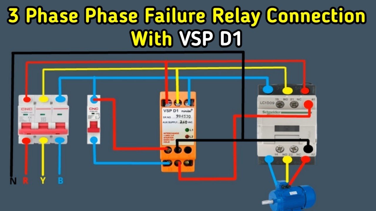 3 Phase Phase Failure Relay Connection With Contactor VSP D1 Relay 3 Phase Phase Failure Relay Connection With Contactor VSP D1 Relay