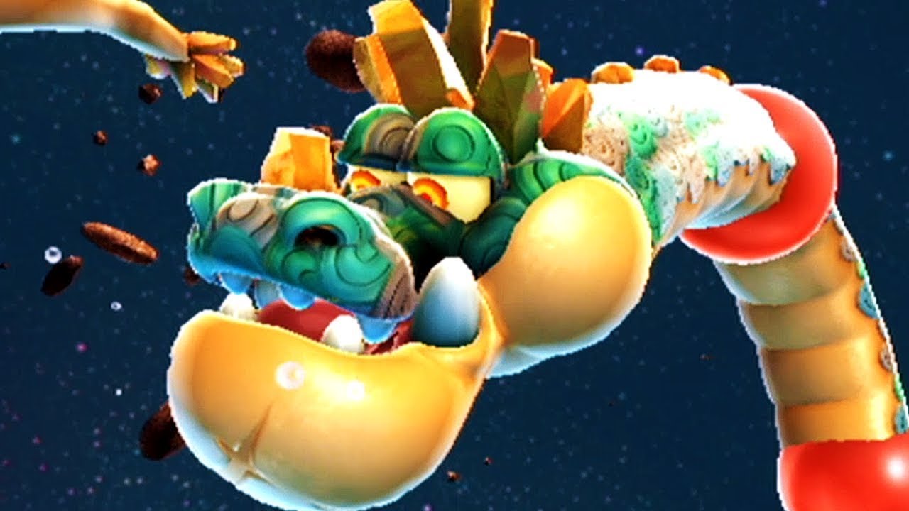 Super Mario Galaxy 2 - Gobblegut Boss Fight No Damage - YouTube