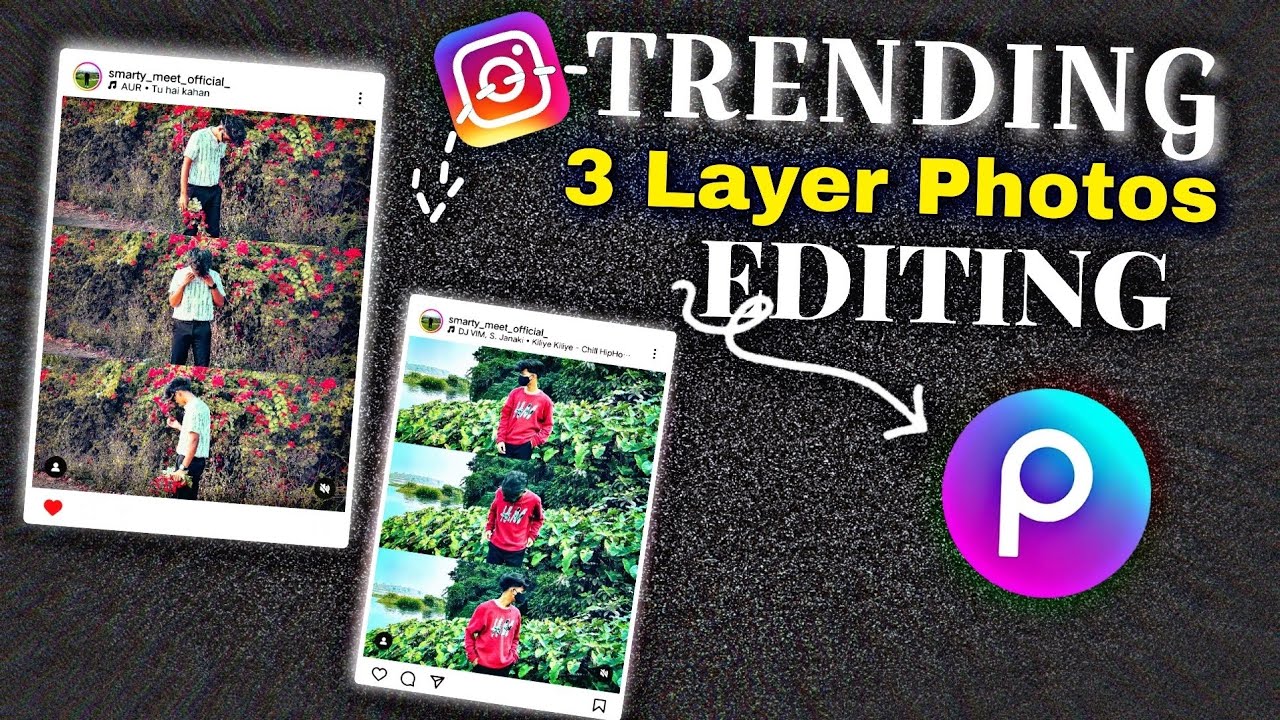 insta trending 3 layer photos editing in PicsArt | PicsArt trending ...