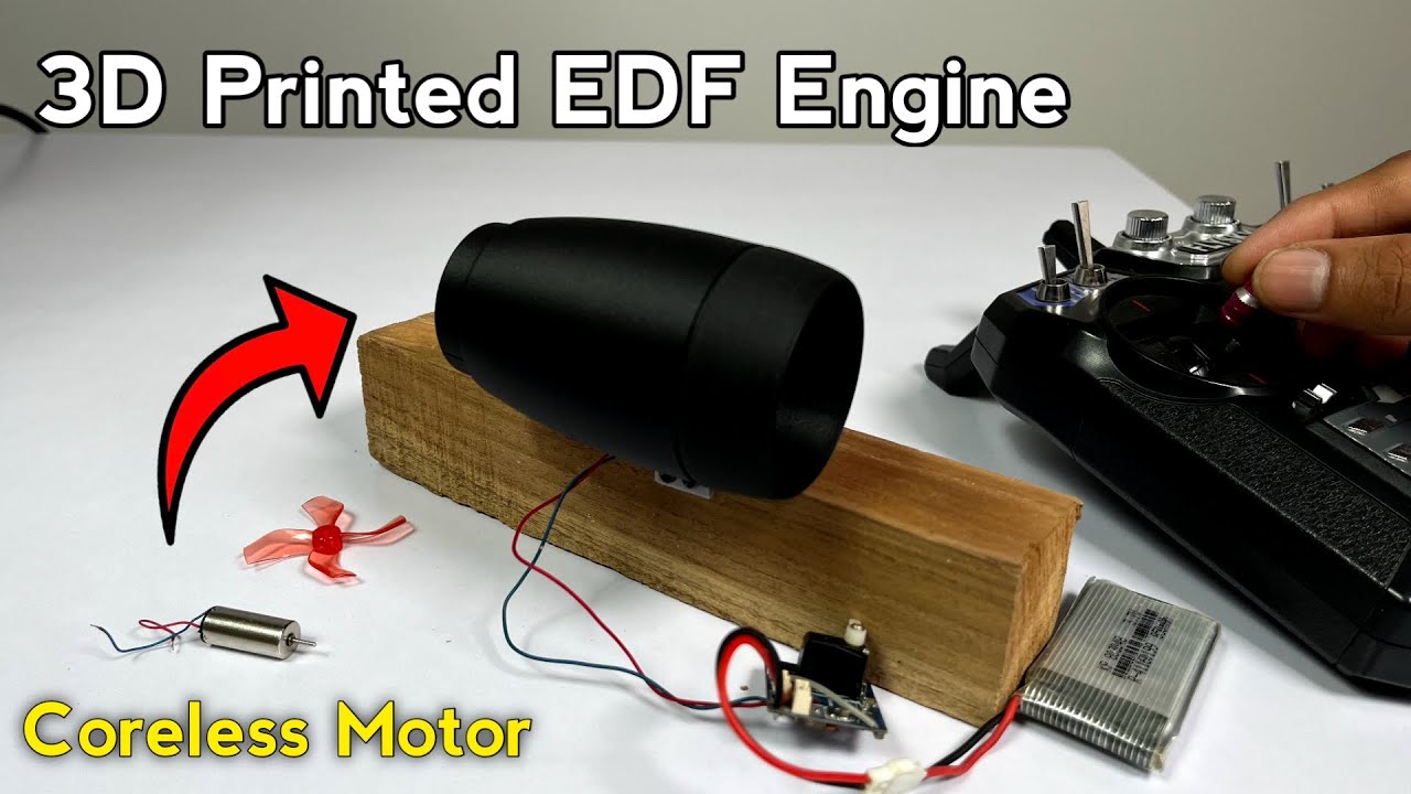 I design & build Mini 3d Printed EDF Engine with Dc Motor #dcmotor # ...