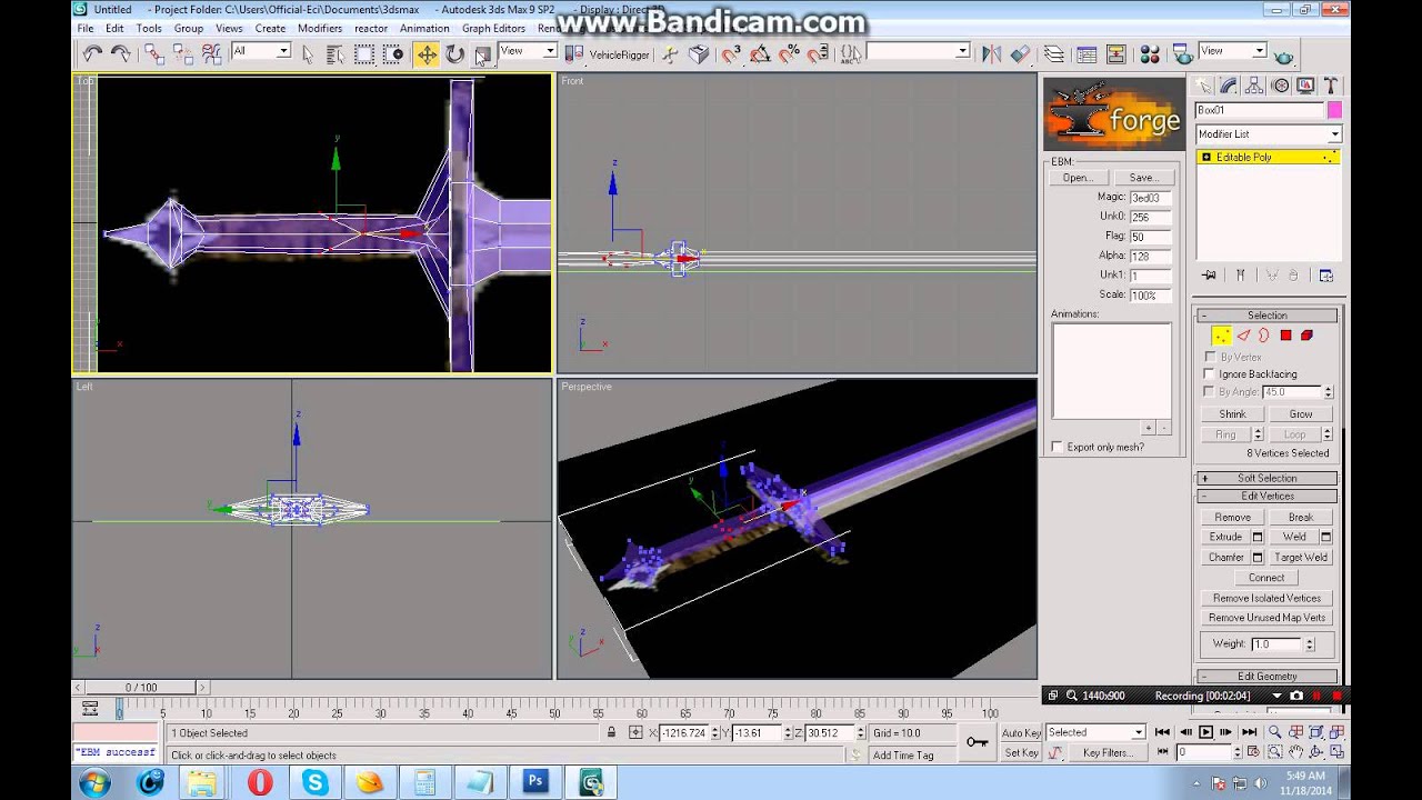 3DS Max Sword Modeling Guide - 3 - YouTube