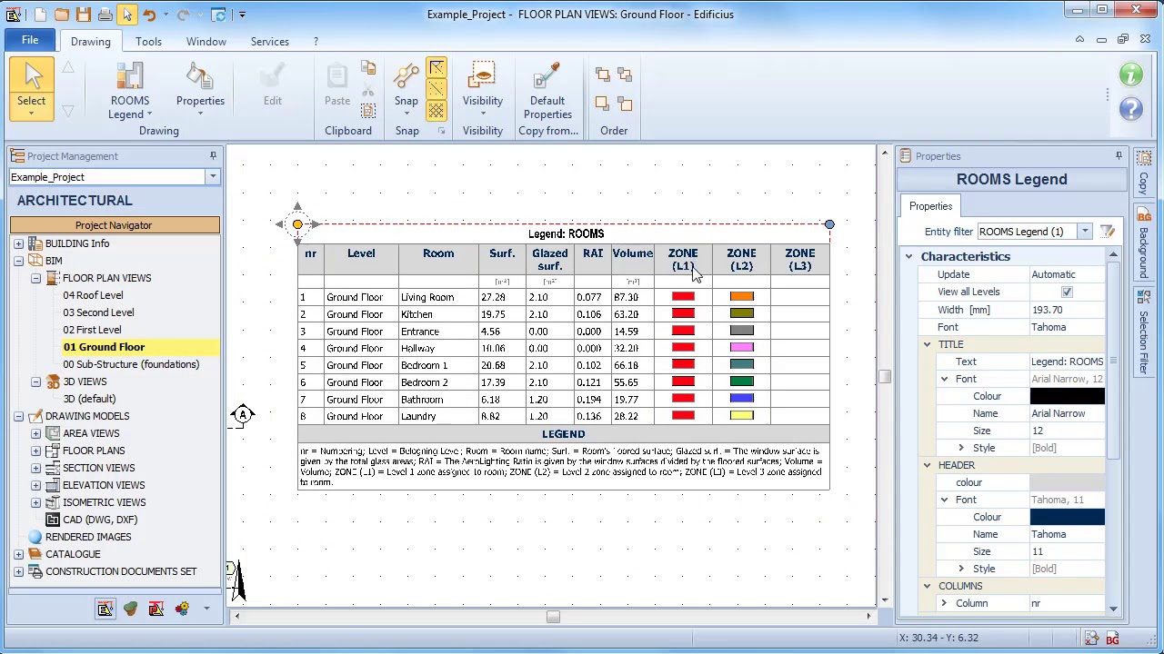 Edificius Tutorial - Room and zone legends - ACCA software - YouTube