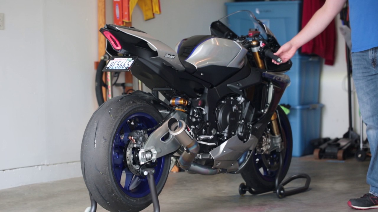 2017 Yamaha R1M with Austin Racing GP2R (decat 3/4 system) - YouTube