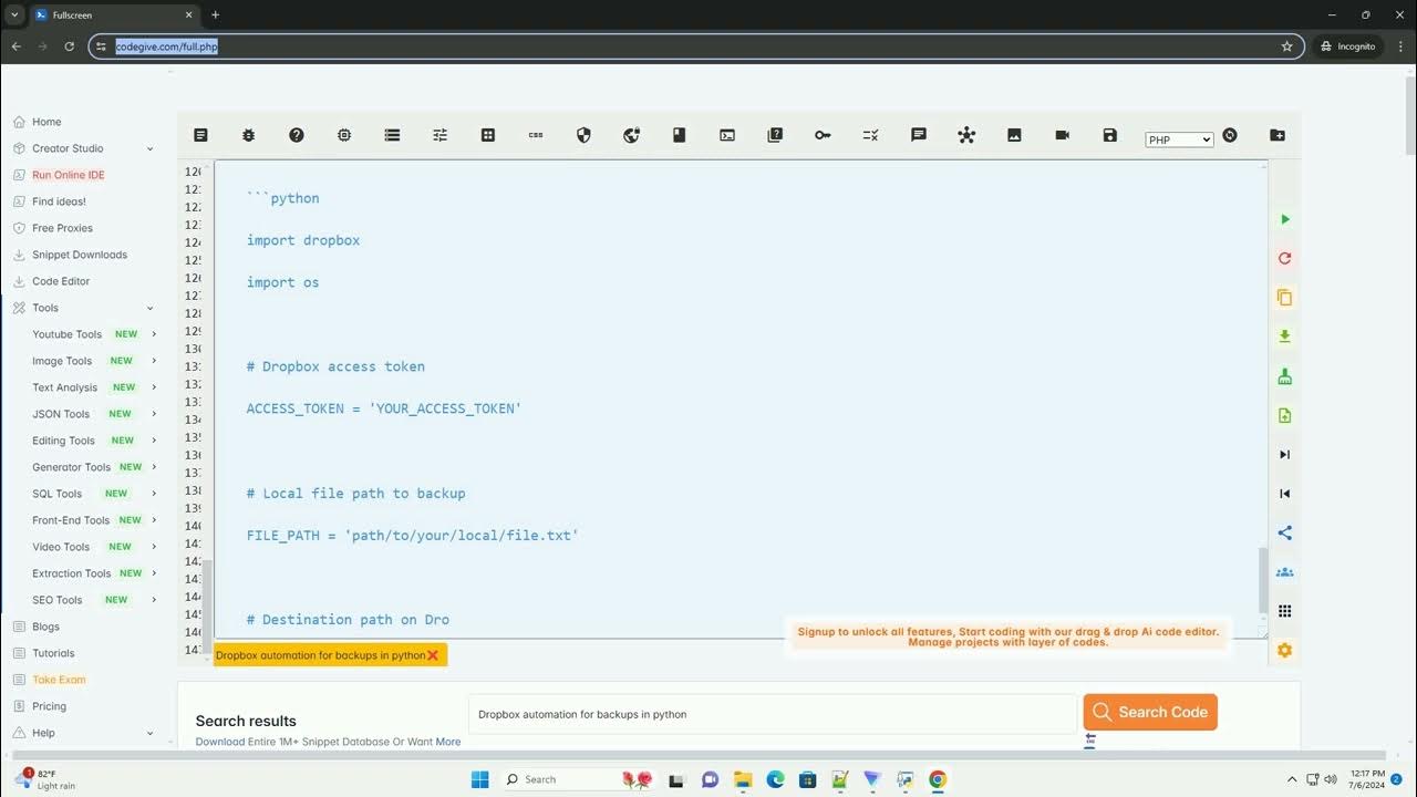 Dropbox automation for backups in python - YouTube