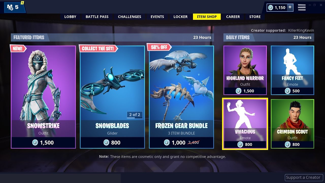 NEW SNOWSTRIKE SKIN + FROZEN GEAR BUNDLE: Fortnite Item Shop - YouTube