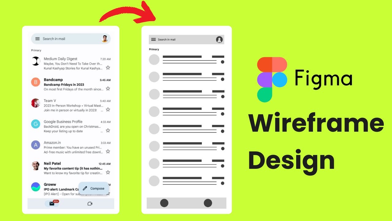 Gmail App Wireframe Made Easy with Figma Design - YouTube