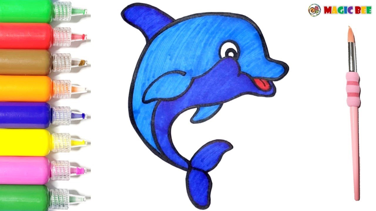 How to draw a dolphin drawing step by step | Easy drawing for beginners ...