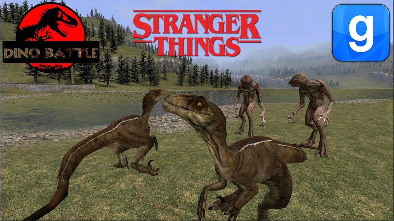 Jurassic Dinosaurs Velociraptors VS Stranger Things Demogorgon NPC ...