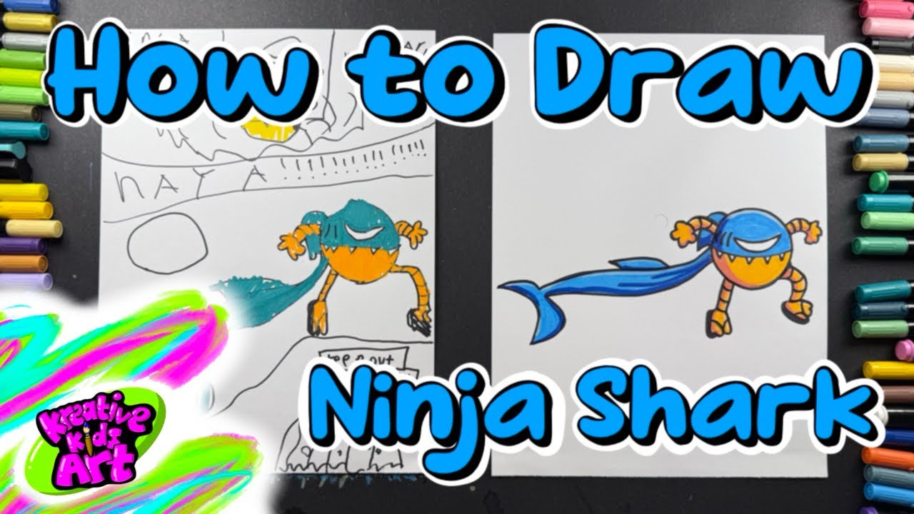How to Draw Ninja Shark from Dog Man - YouTube