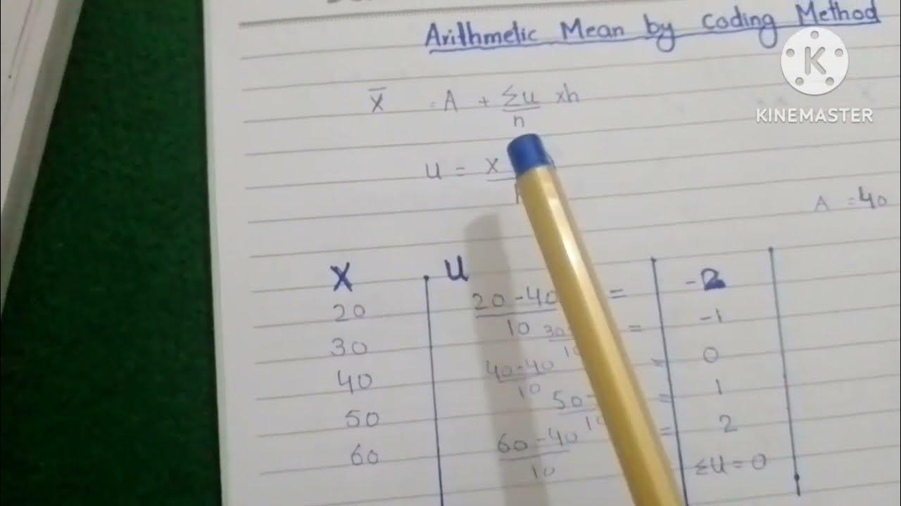 Arithmetic mean by coding method for ungrouped data - YouTube