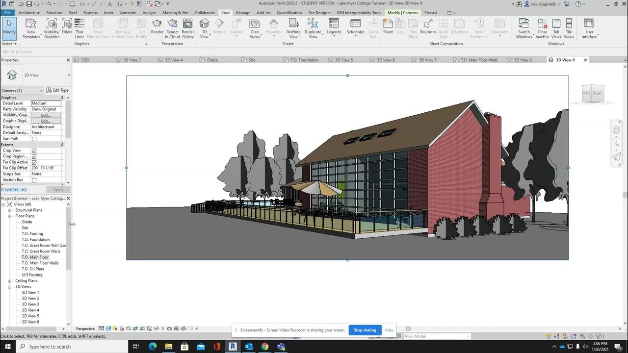Autodesk REVIT Skills: How to Create Camera Views & Final Renderings - YouTube