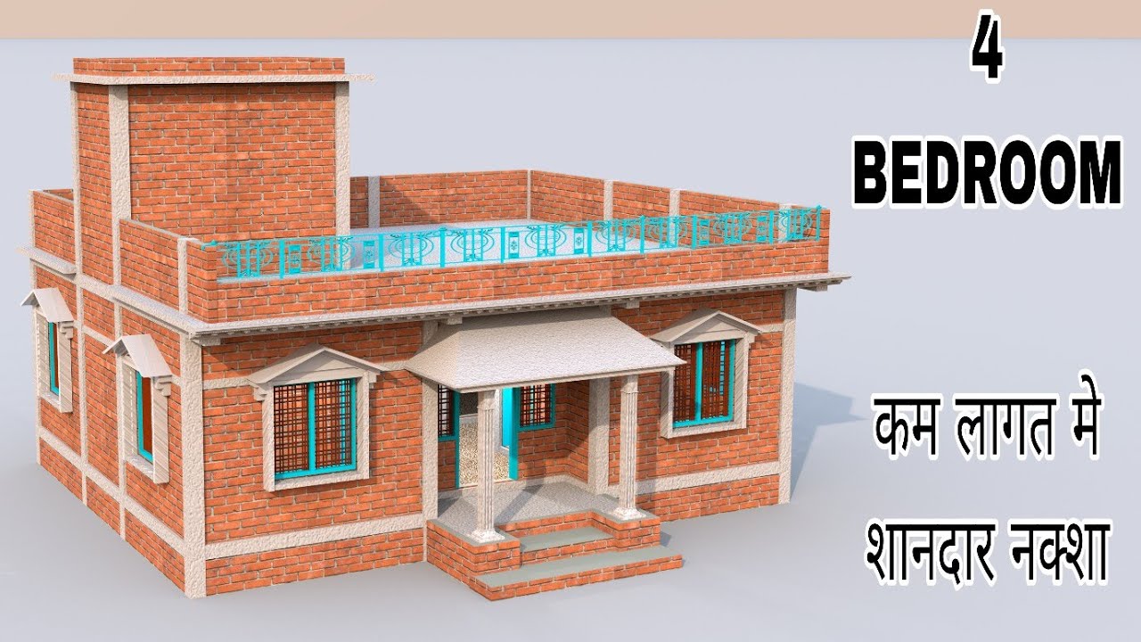 34 BY 27 HOUSE PLAN | beautiful 4 bedroom single floor village home ...