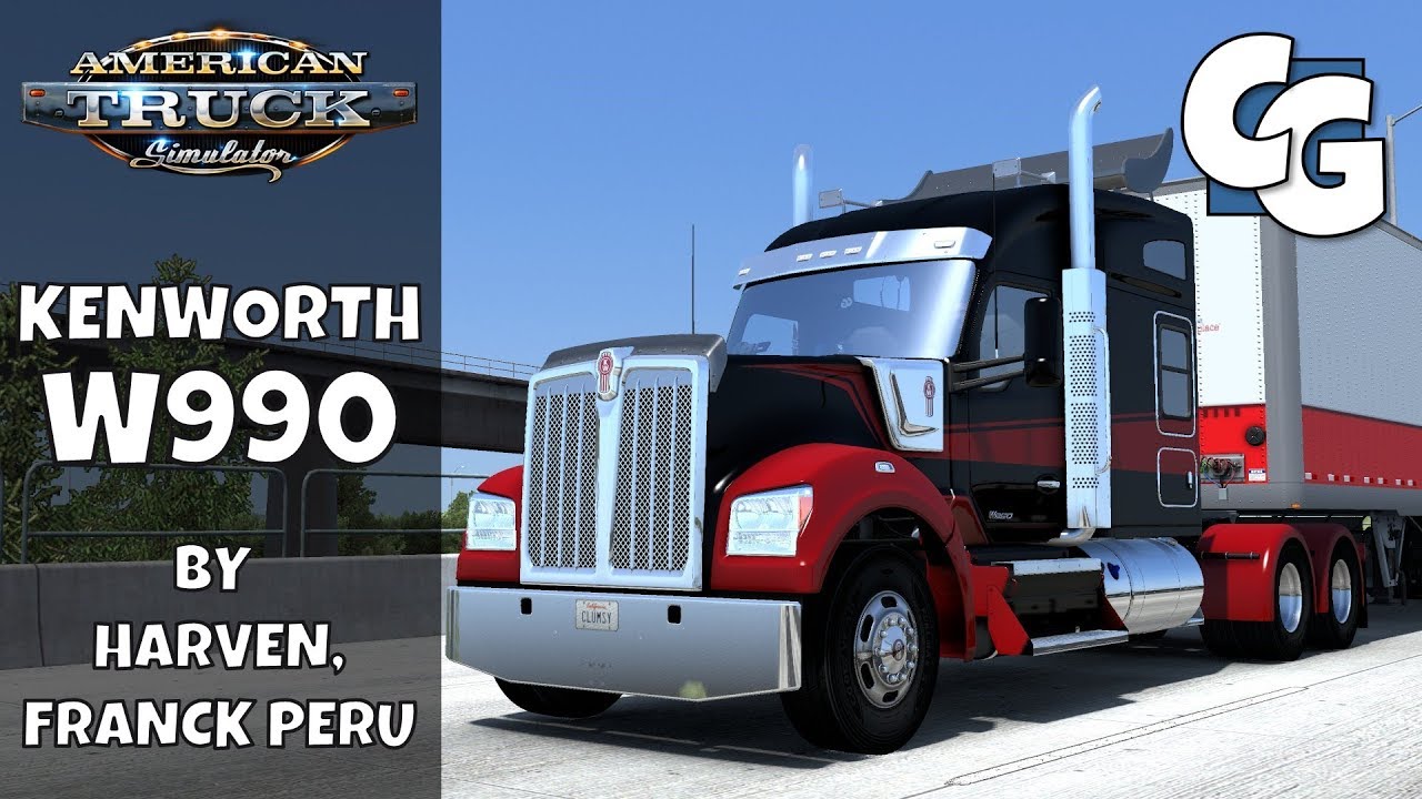 Mod Spotlight - Kenworth W990 edited by Harven - ATS 1.35 - YouTube
