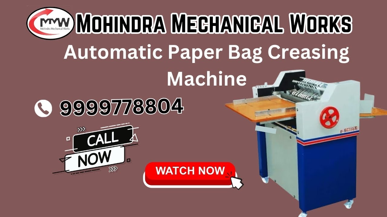 Automatic Paper Bag creasing machine delhi india - YouTube
