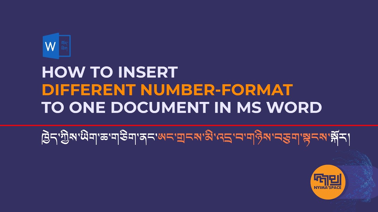 Different Page Number Format in One Docuemnt | ཡིག་ཆ་གཅིག་ལ་ཨང་གྲངས་མ ...