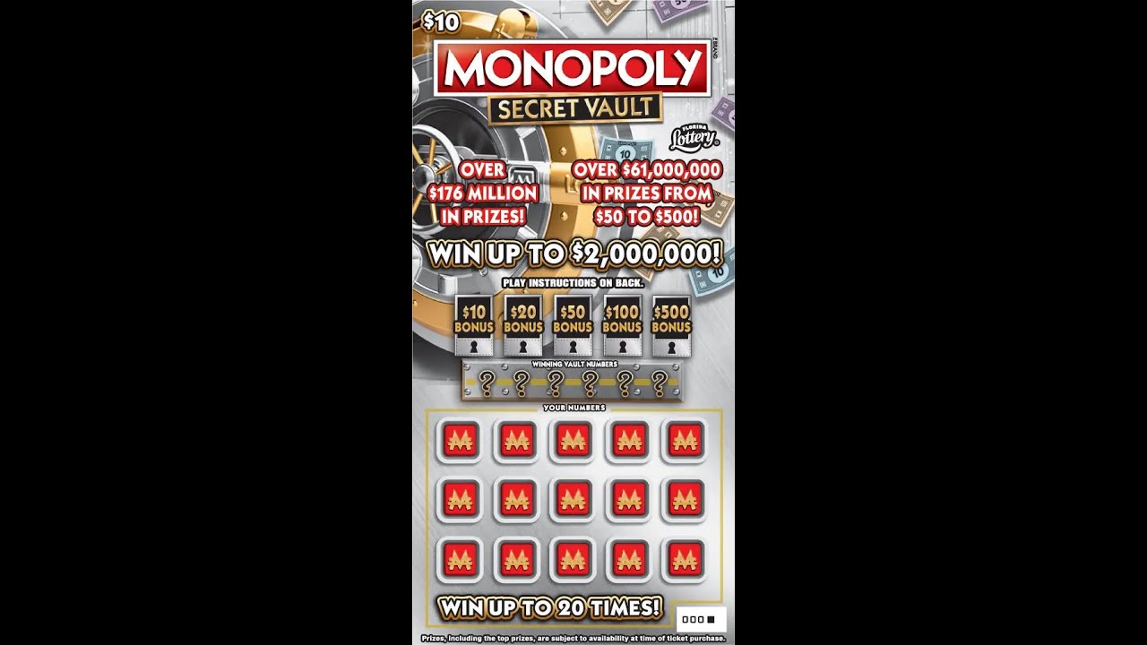 $10 - MONOPOLY - NEW TICKET TUESDAY! FLORIDA Lottery Bengal Scratch Off ...