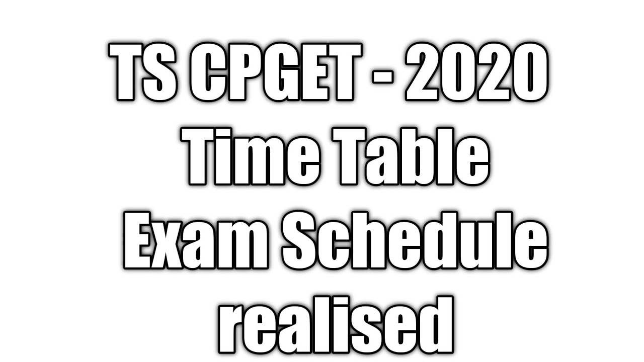 CPGET Time Table PG All Exams Time Table - YouTube