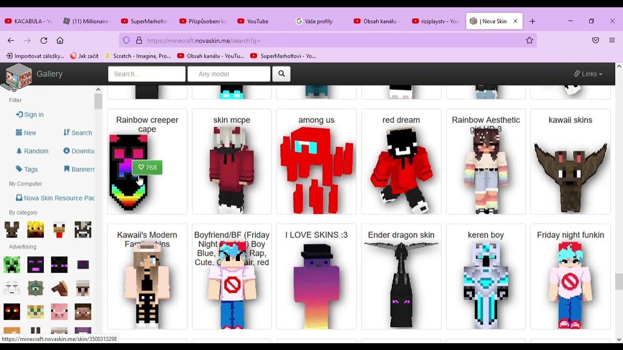 Jak stáhnout do minecraftu skiny? - YouTube