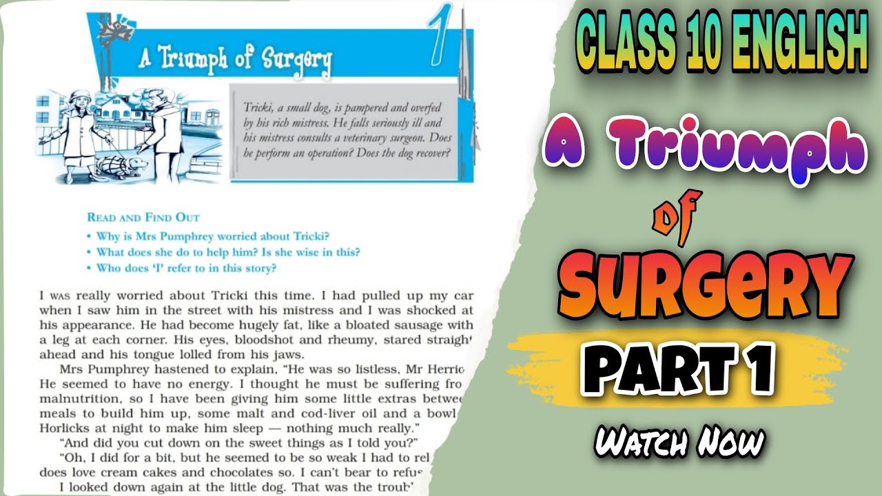 A Triumph Of Surgery Line By Line Explanation In Hindi With Clear Concept - Class 10 English ...