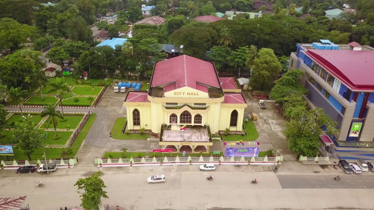 Pathein Aerial View July 2017 ‌‌‌‌ဝေဟင်ကမြင်ရတဲ့ ပုသိမ် - YouTube
