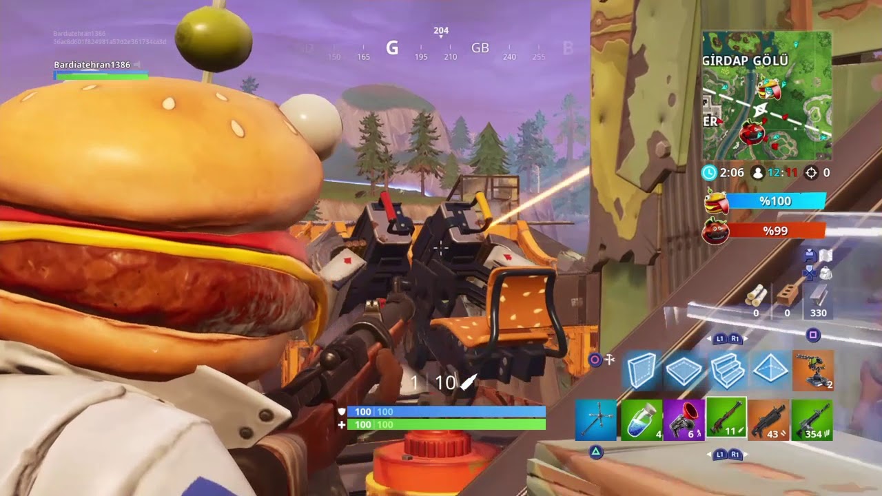 YEMEK SAVAŞLARI FORTNITE (HAMBURGER VS DOMATES) - YouTube