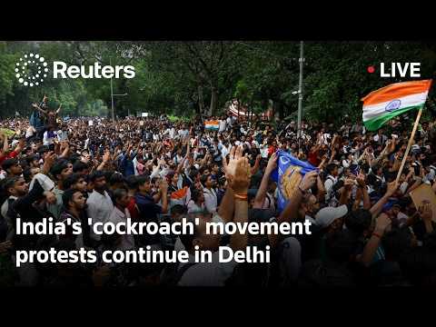 LIVE: India's 'cockroach' movement protests continue in Delhi